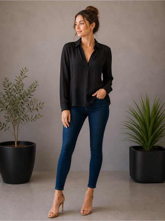 Theory | Tops | Vintage Theory Black Sheer Blouse | Poshmark